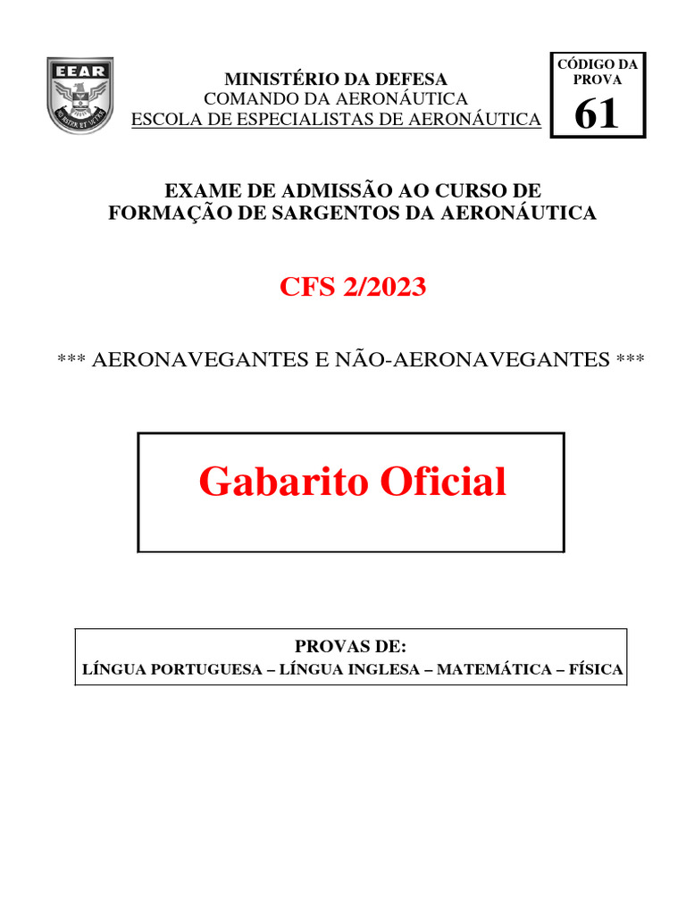 Prova cfs-2-2023 Cod 61 | PDF | Triângulo | Tempo