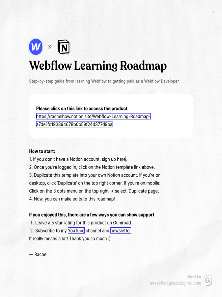 Instructions - Webflow Learning Roadmap | PDF