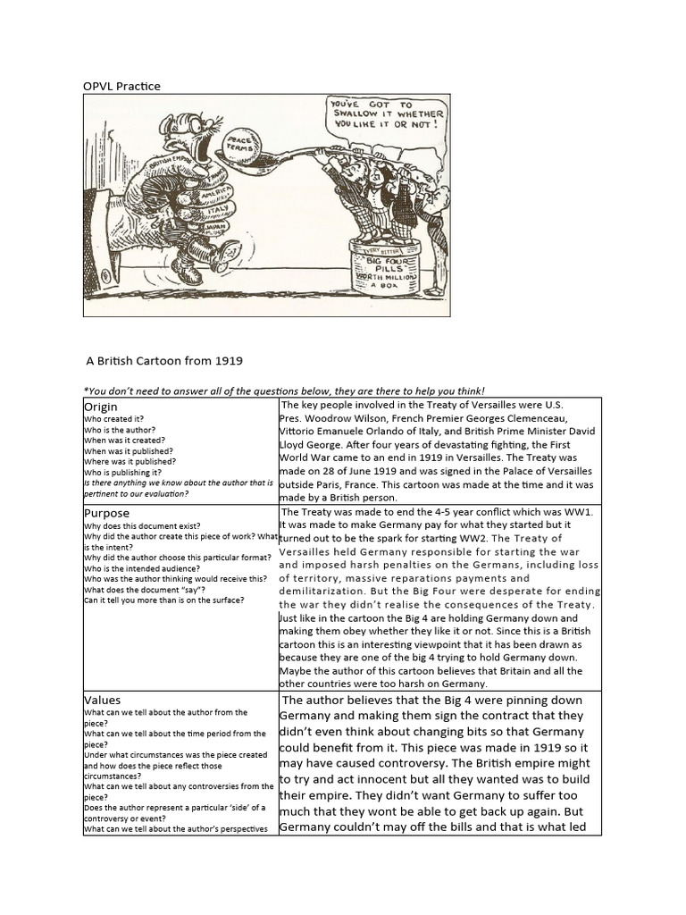 OPVL Practice | PDF | Treaty Of Versailles | International Relations