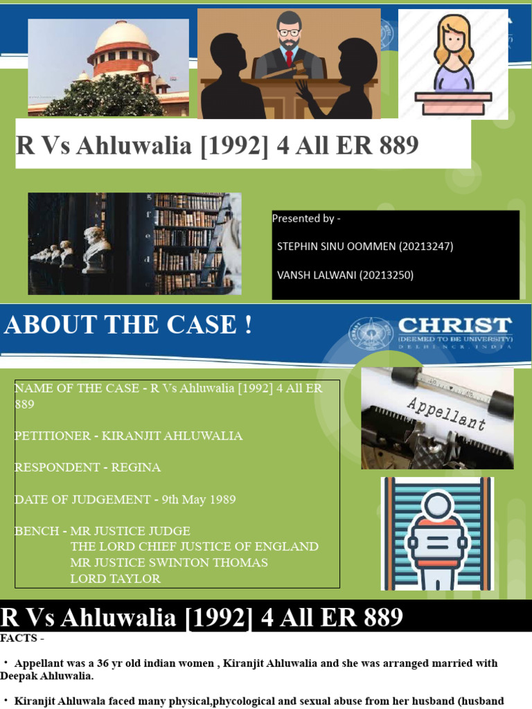 R Vs Ahluwalia (1992) 4 All ER 889 | PDF | Domestic Violence | Violence