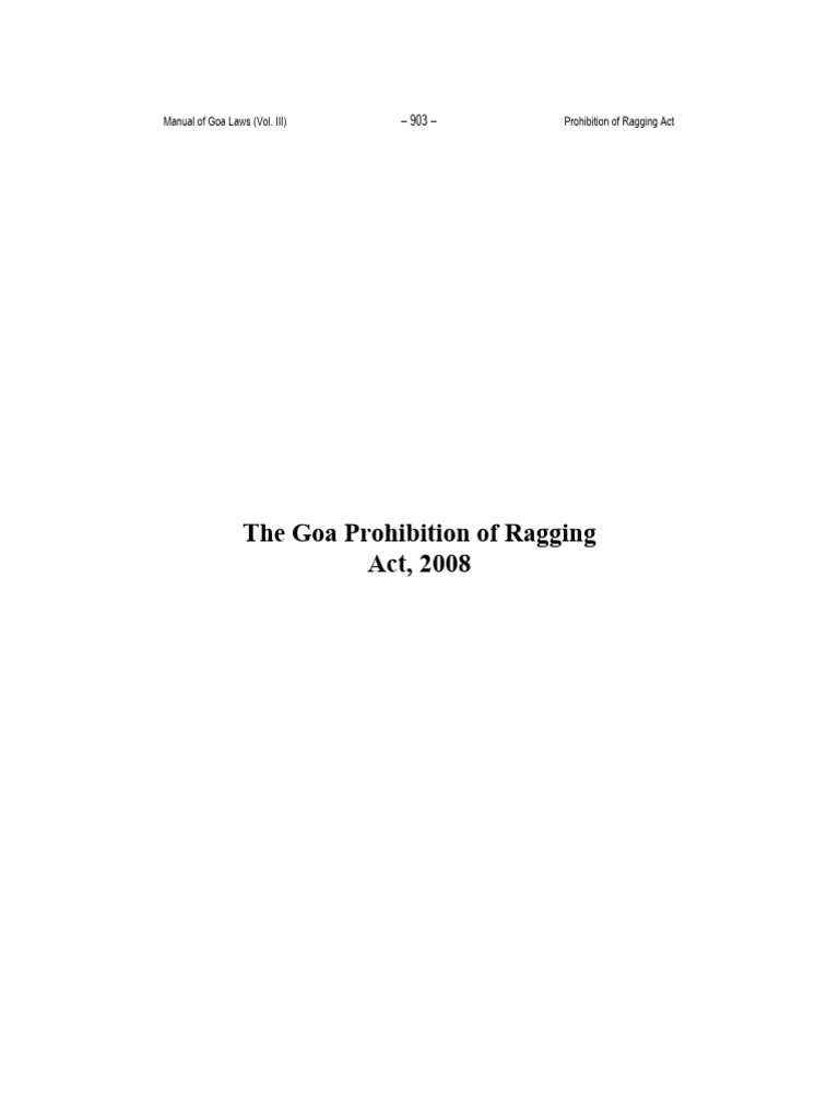 Prohibition of Ragging Act | PDF | Justice | Crime & Violence