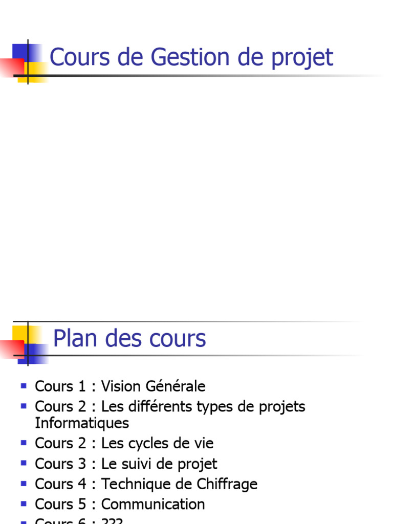 cours gestion projet | PDF | Gestion de projet