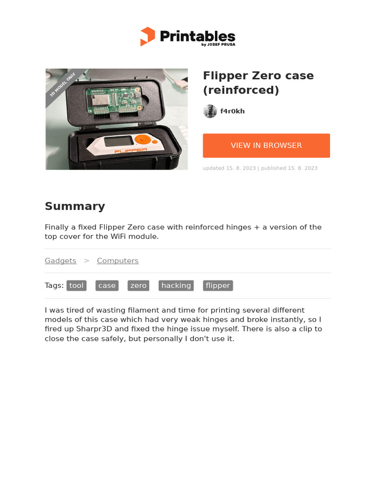 Flipper Zero Case Reinforced | PDF | Computer Engineering | Computer ...