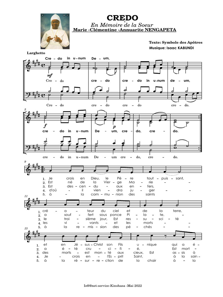Credo des Apôtres en Musique | PDF