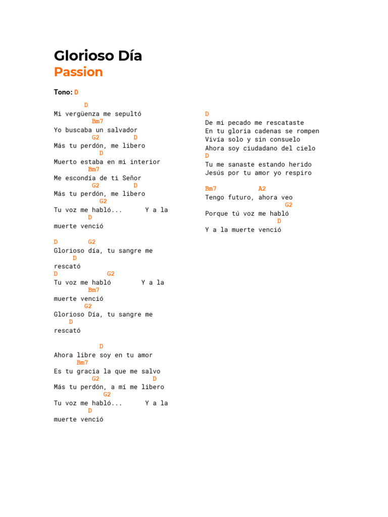 Acordes (Glorioso Dia) | PDF
