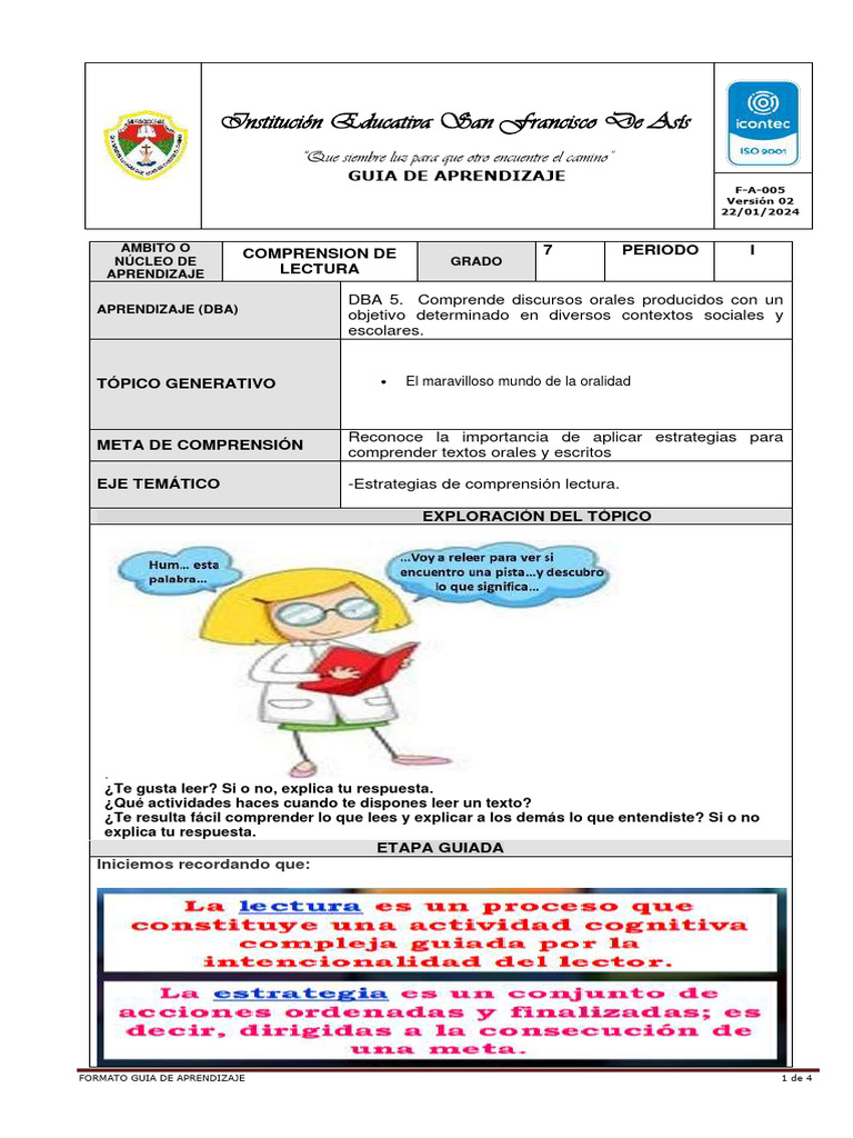 Estrategias De Comprensión Lectora 7 Pdf Aprendizaje Comprensión