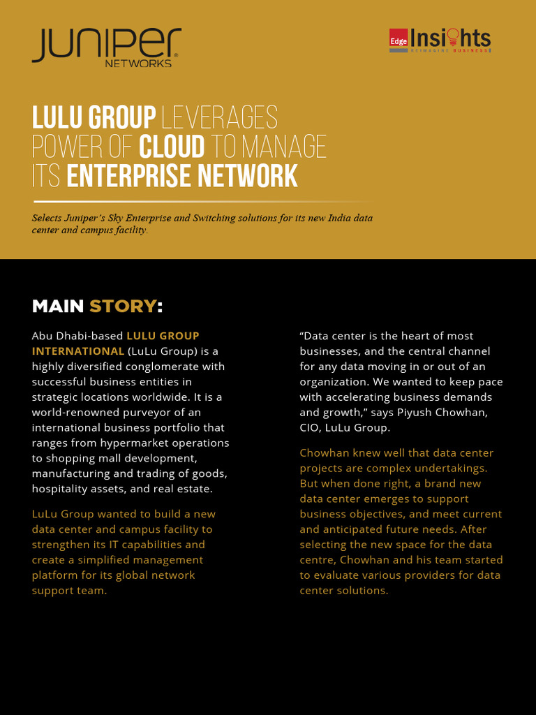 Lulu Case Study PDF | PDF | Juniper Networks | Cloud Computing