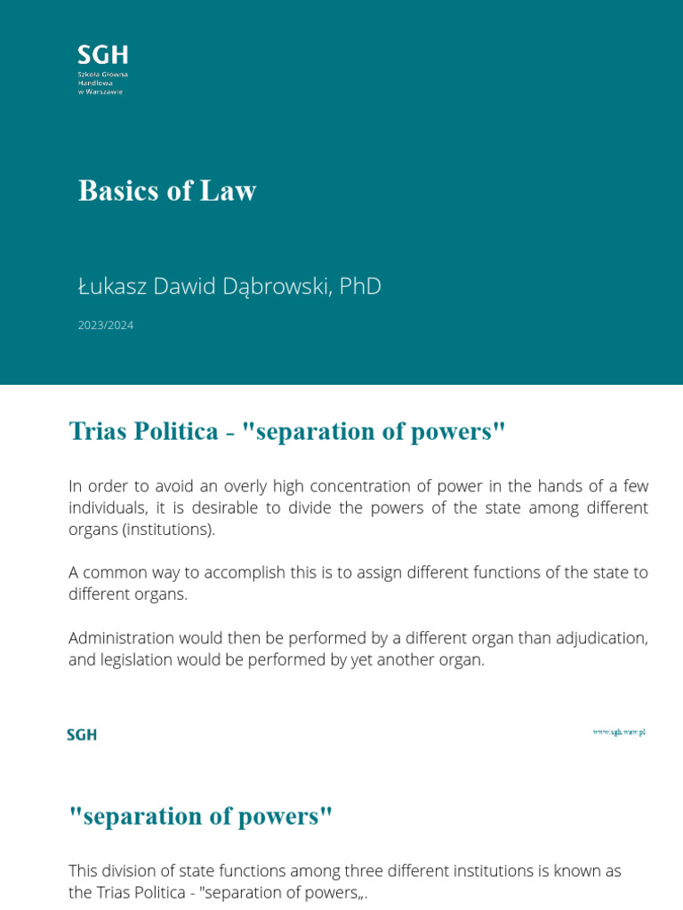 Basics of Law - Trias Politica, Conflict of Ruls | Download Free PDF ...
