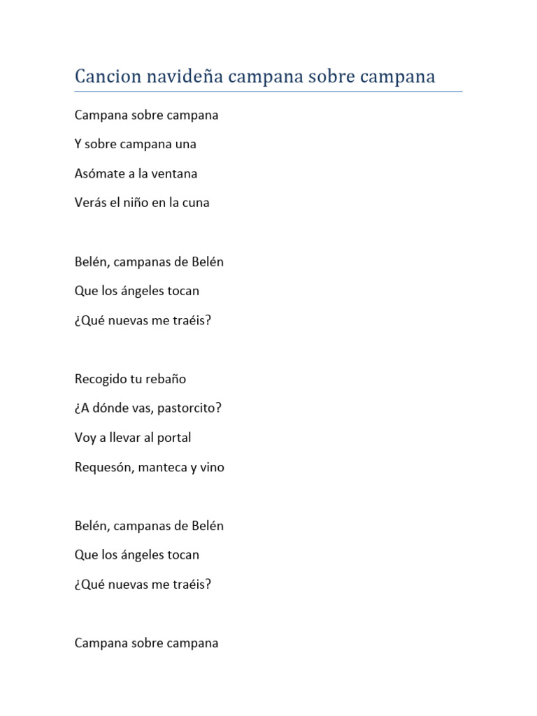 Cancion Navideña Campana Sobre Campana | PDF | Religión y espiritualidad