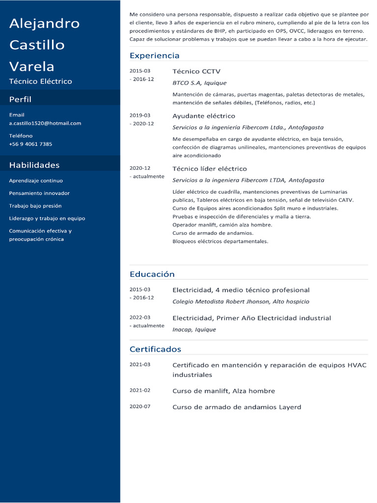 Alejandro Castillo CV 2022 | PDF