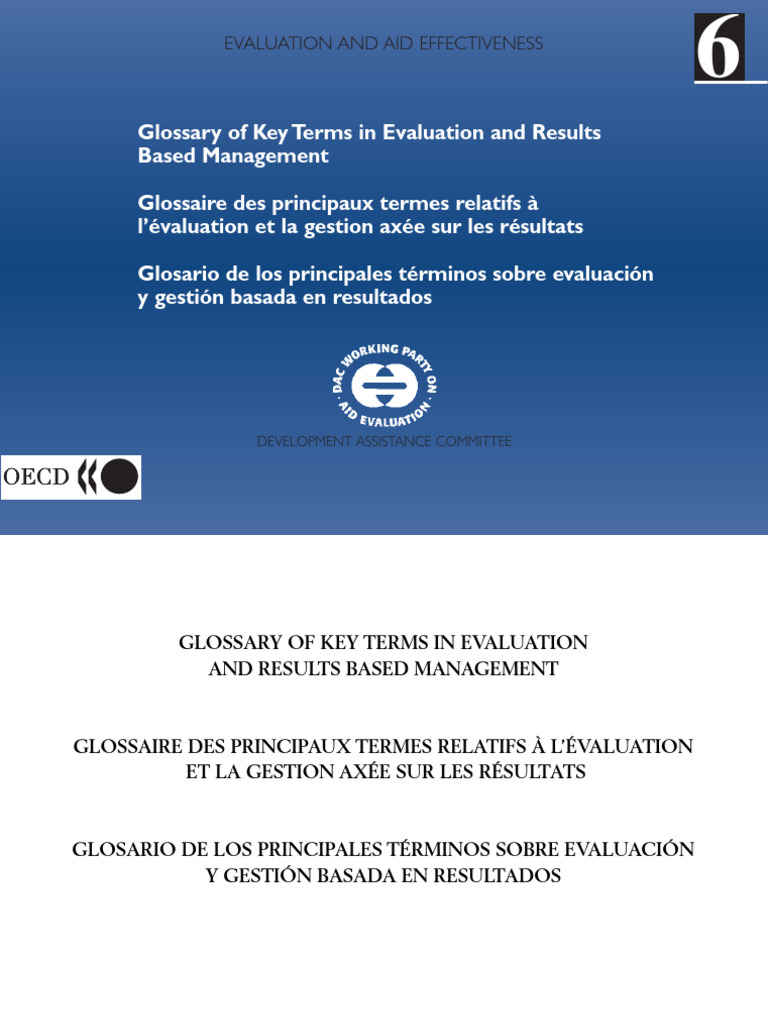 OECD Glossaire Evaluation Et Gestion Axee Sur Les Resultats | PDF