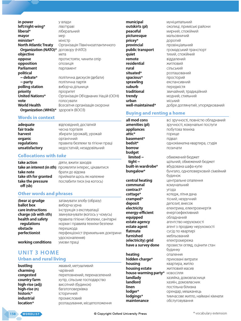 Oxfortd Exam Trainer - B2 - Unit 3 - Word List | PDF