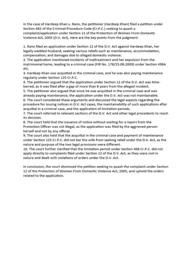 Hardeep Khan Versus Rano | PDF | Law