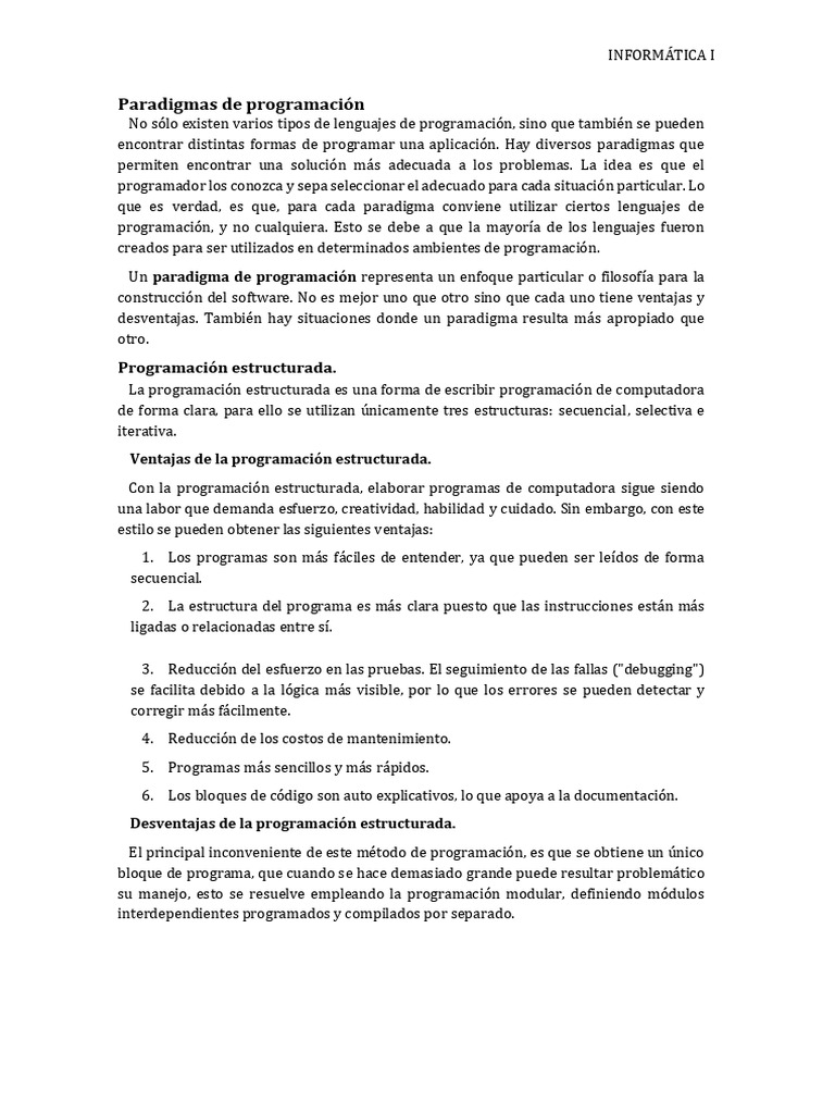 Paradigmas de Programacion | PDF | Programación orientada a objetos | Tipo de datos