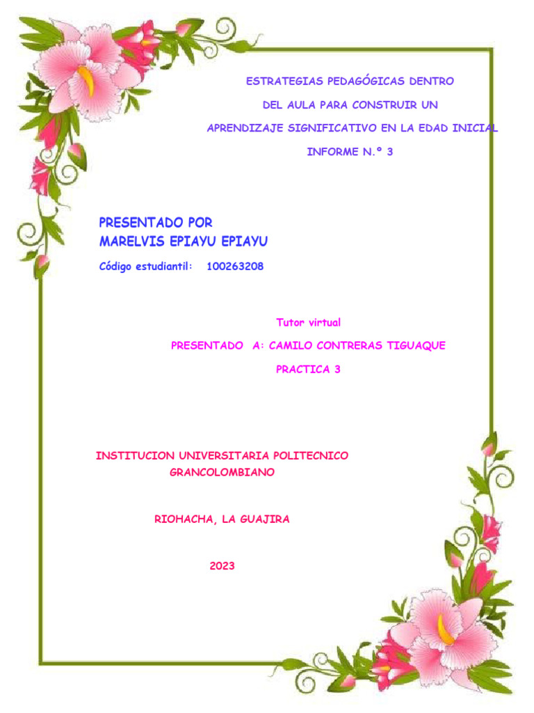 Informe N3 Marelvis | PDF | Aprendizaje | Enseñando