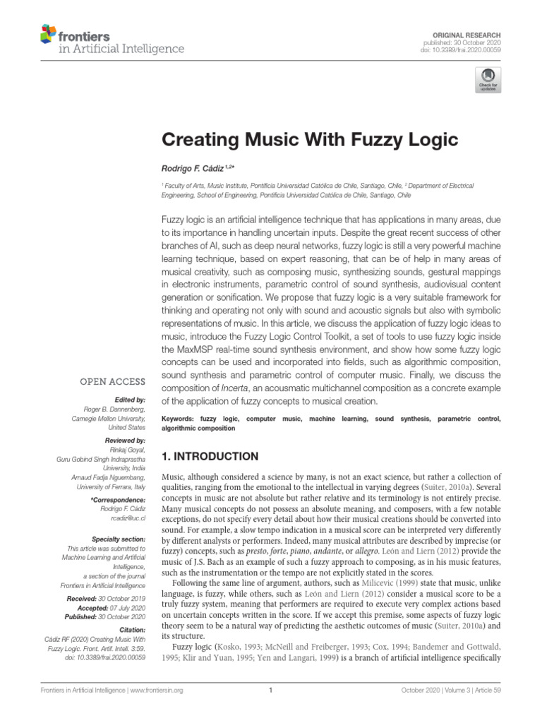 Creating Music With Fuzzy Logic | PDF | Fuzzy Logic | Artificial ... Creating Music With Fuzzy Logic | PDF | Fuzzy Logic | Artificial ...