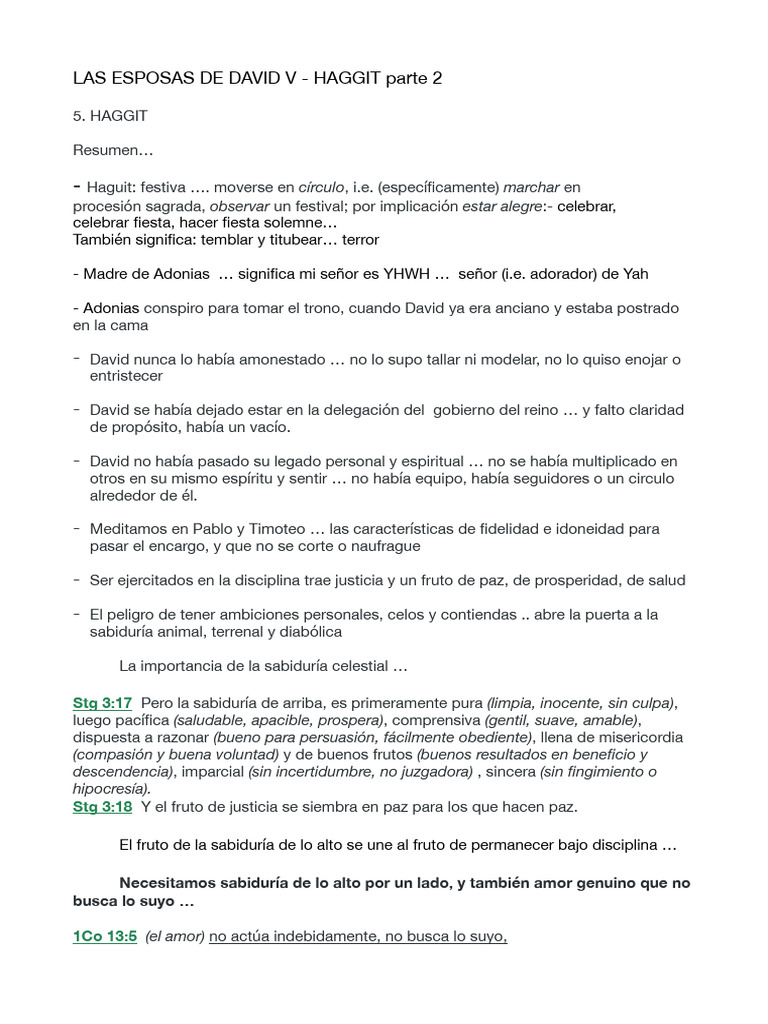 LAS ESPOSAS DE DAVID V - HAGGIT Parte 2 | PDF | Solomons | David