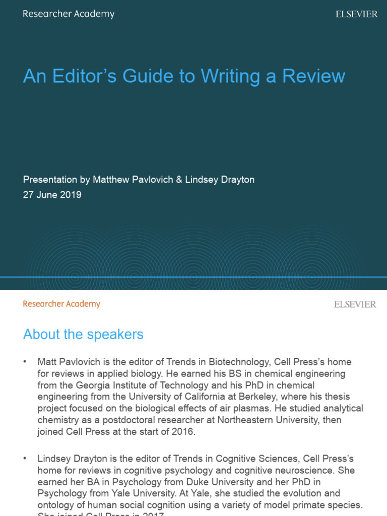 Editor's guide to writing a review_PPT | PDF | Academic Publishing ...