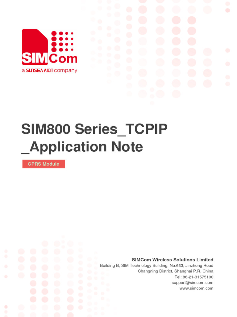 SIM800 Series TCPIP Application Note V1.03 | PDF | Port (Computer Networking) | Transmission ...