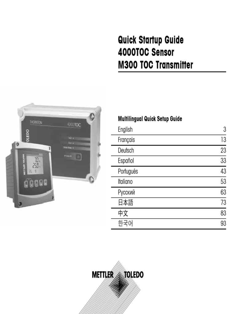 Quick Start Guide 4000TOC M300 Rev B LR | PDF | Valve | Light Emitting ...