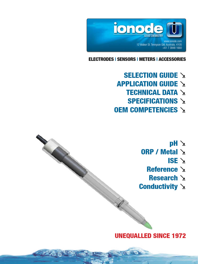 Ionode Electrode Selection | Download Free PDF | Ph | Electrolyte