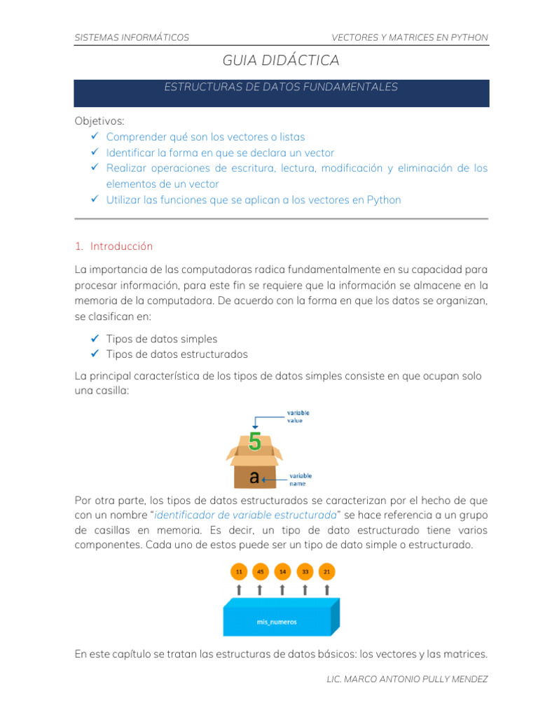 2 - PYTHON Vectores | PDF | Programación de computadoras | Informática