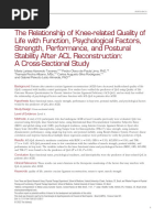 ACL-RSI Scale for Sport Readiness | PDF | Knee | Musculoskeletal System