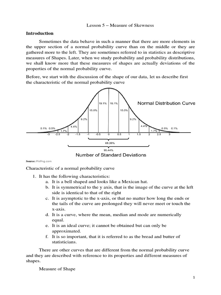 Lesson 5 Measure of Skewness 1 | PDF | Skewness | Statistical Analysis