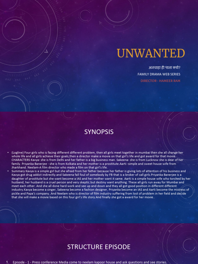 Web Series Unwanted | PDF