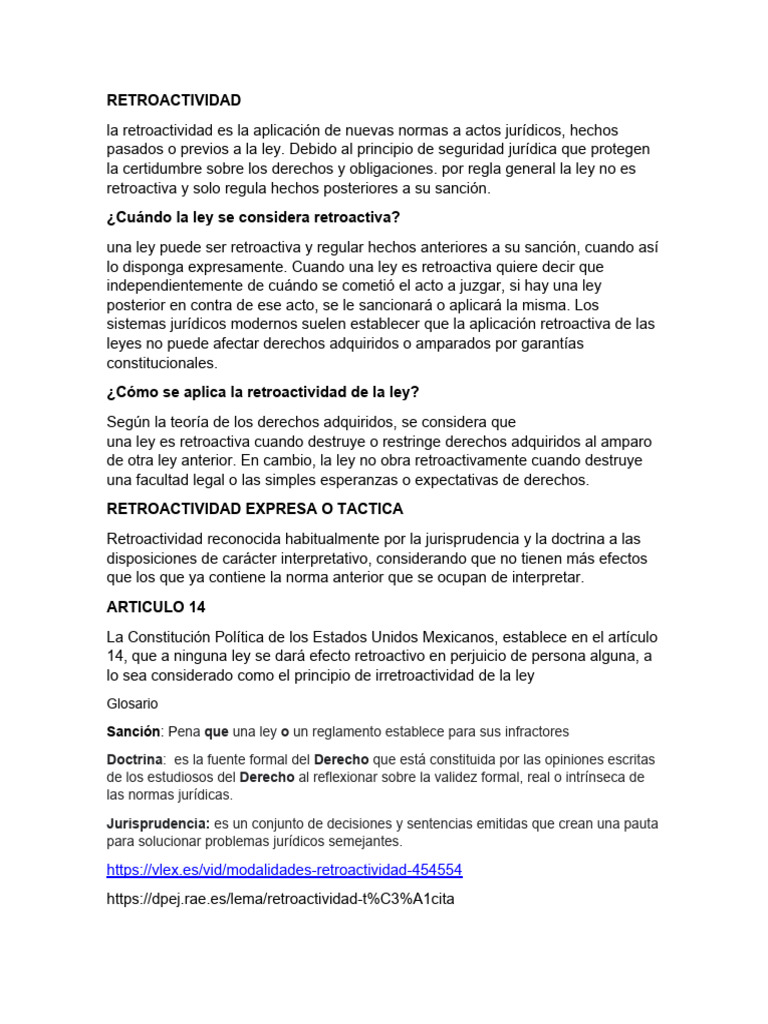 Retroactividad 2 | PDF