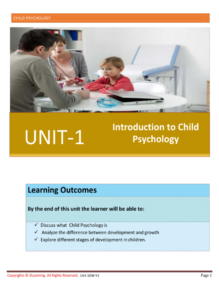 1677166055unit 1 1038-V1 Introduction To Child Psychology | PDF