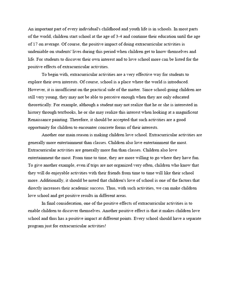 Extracurricular Activities | PDF | Wellness