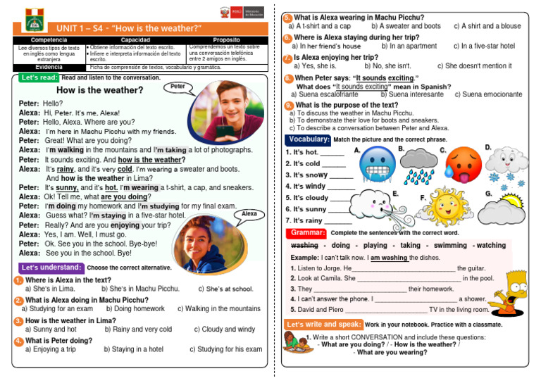 UNIT 1 - READING 4 - CICLO VII - 2024 | PDF