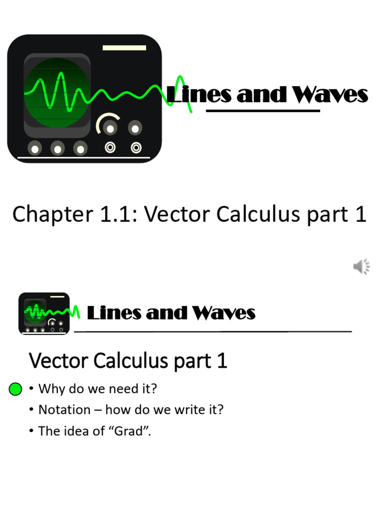 2 Slides Vector Calculus 1 v1 Narration 2 No Ink | PDF | Euclidean ...