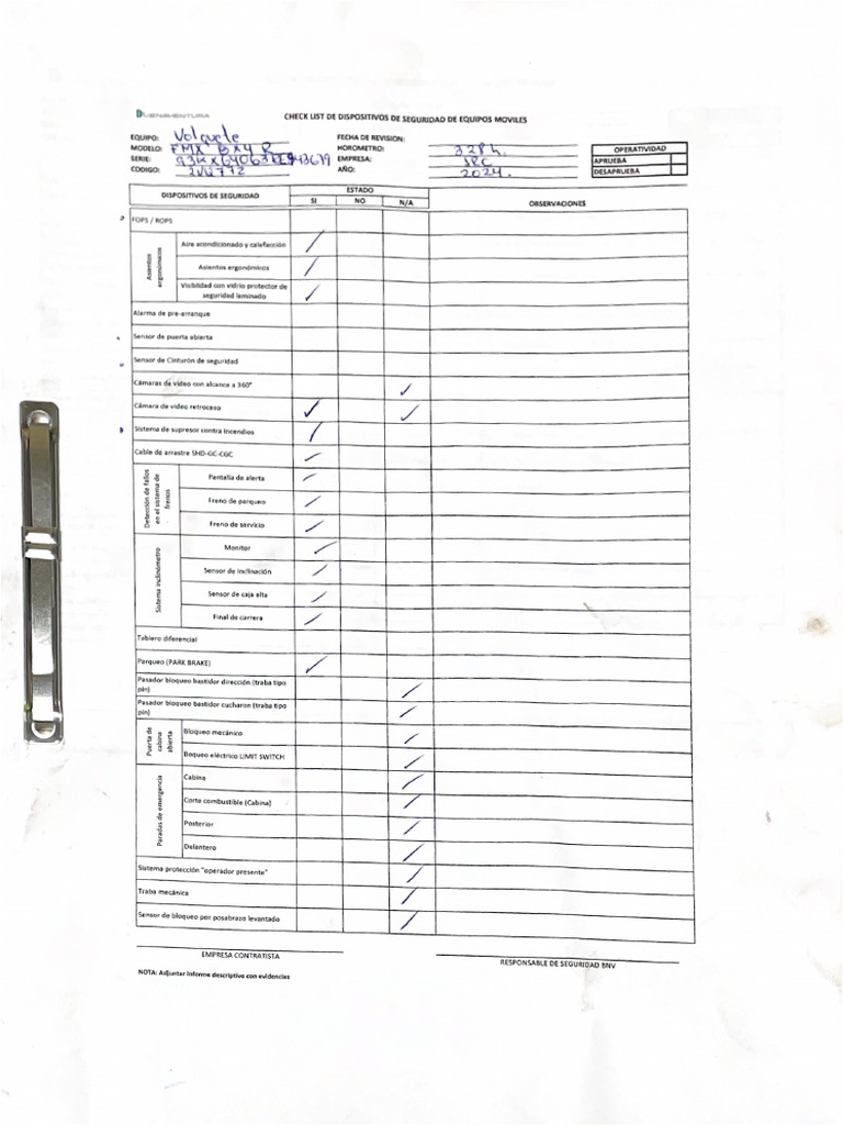 Checklist de Volquetes | PDF