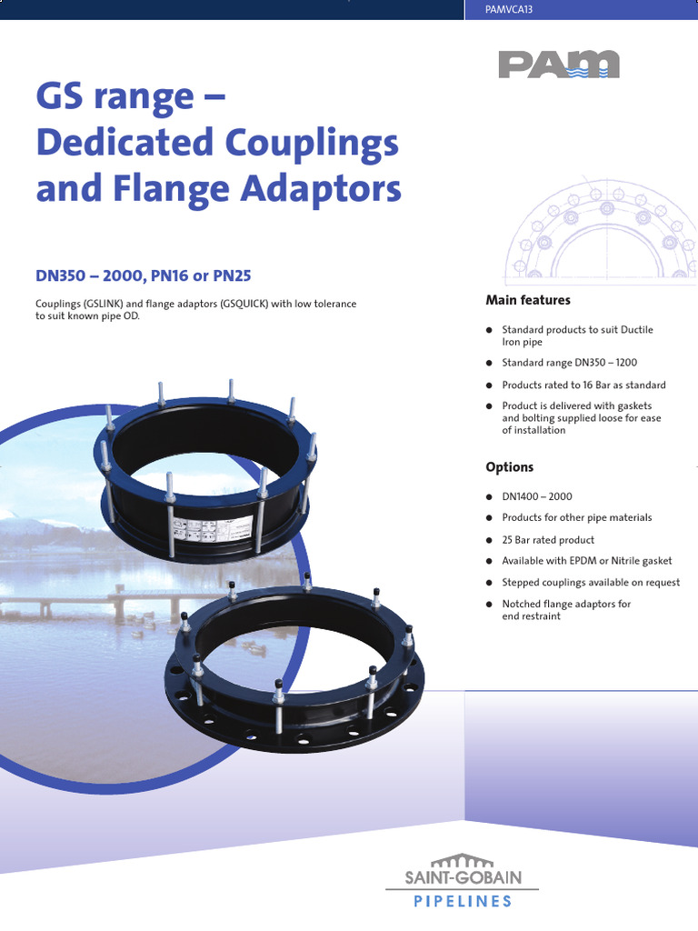 GS Range Couplings and Adaptors Datasheet | PDF | Pipe (Fluid ...