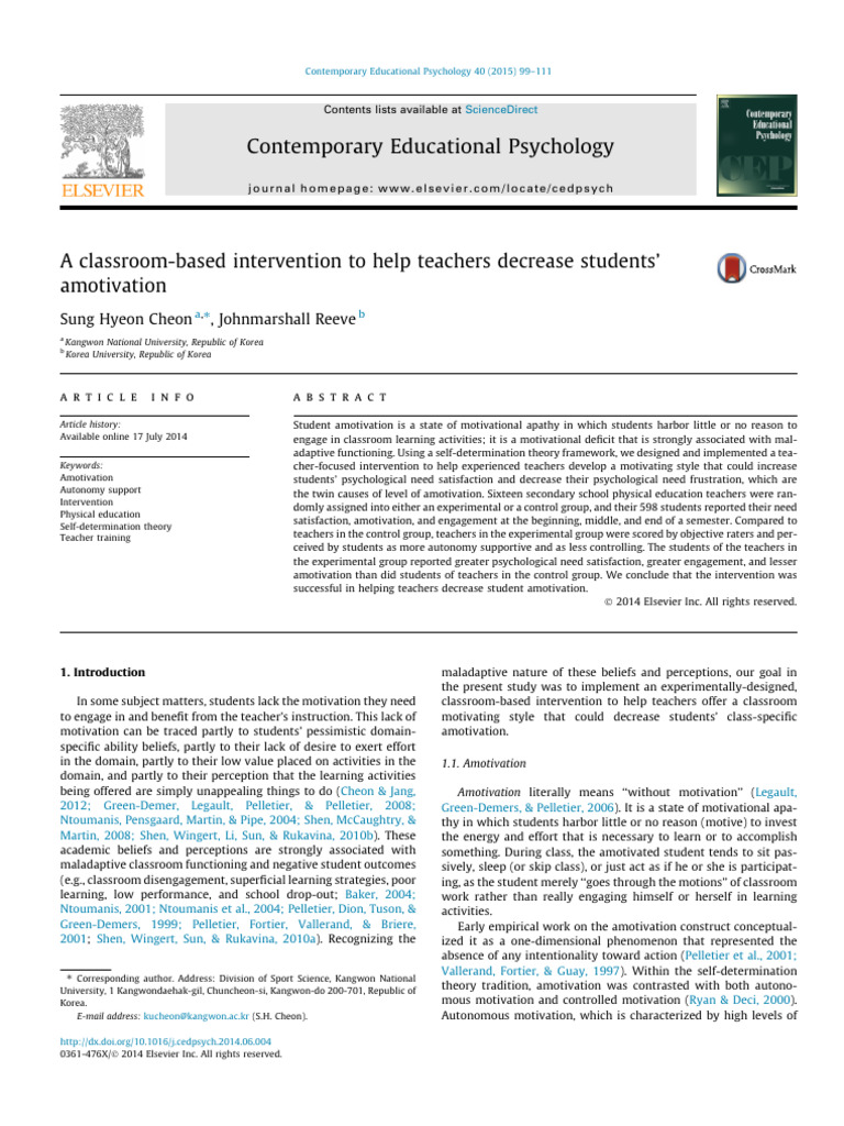 Contemporary Educational Psychology | PDF | Motivation | Motivational