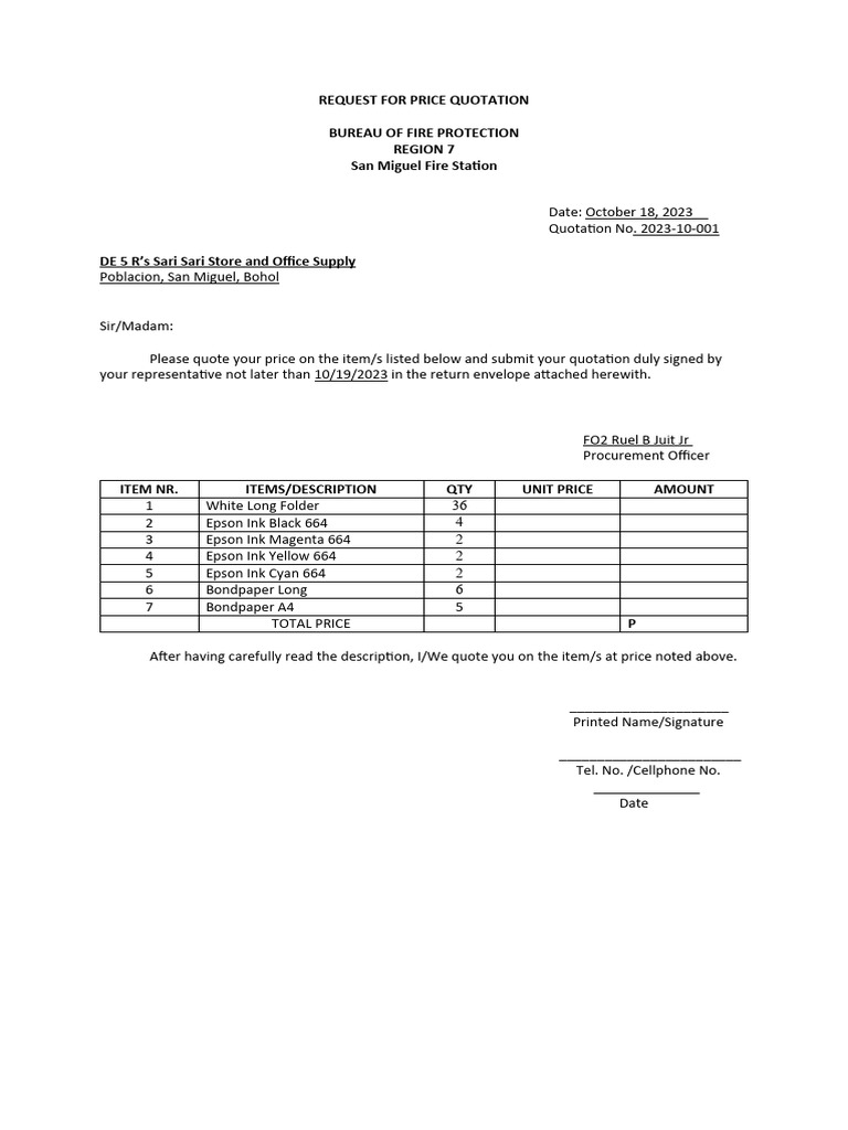 Request For Quotation | PDF | Image Processing | Vision