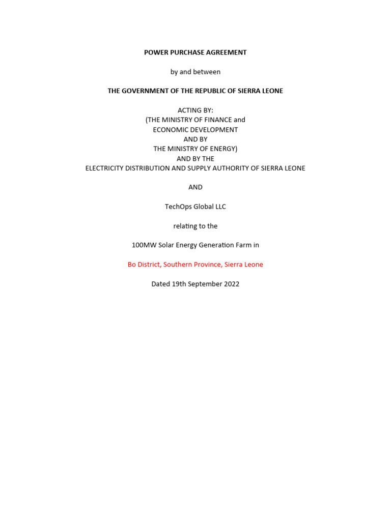 PPA Template | PDF | Taxes | Debt