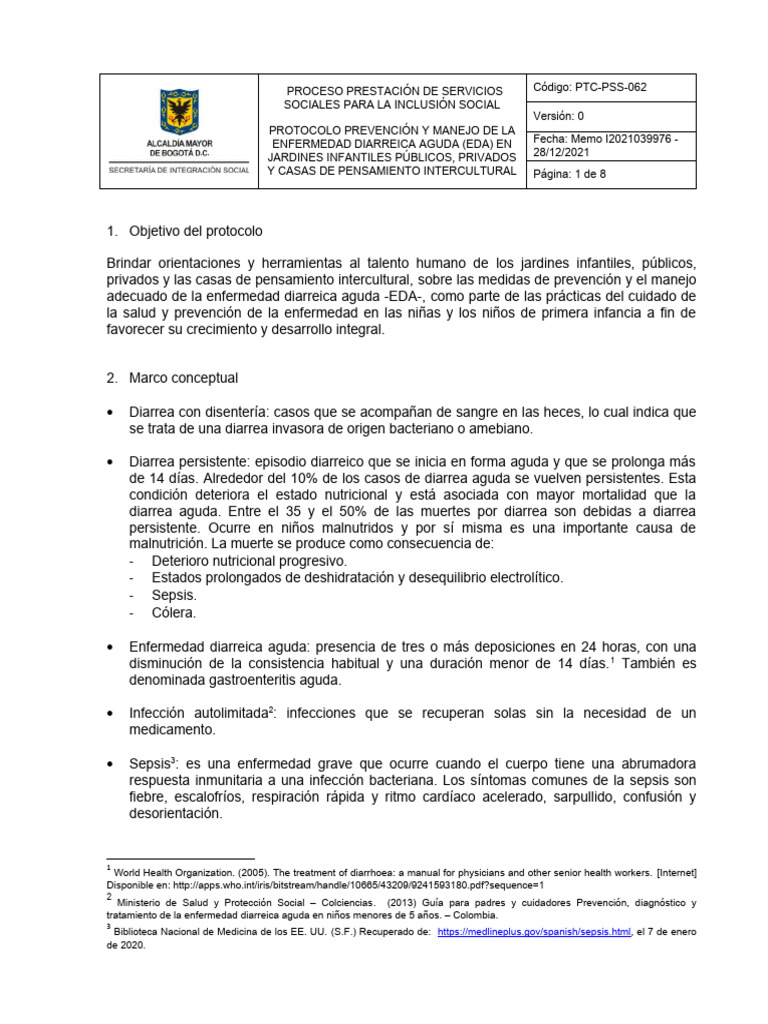 PTC Pss 062 v0 Prevencion Manejo Eda Jiycp | PDF | Diarrea | Heces