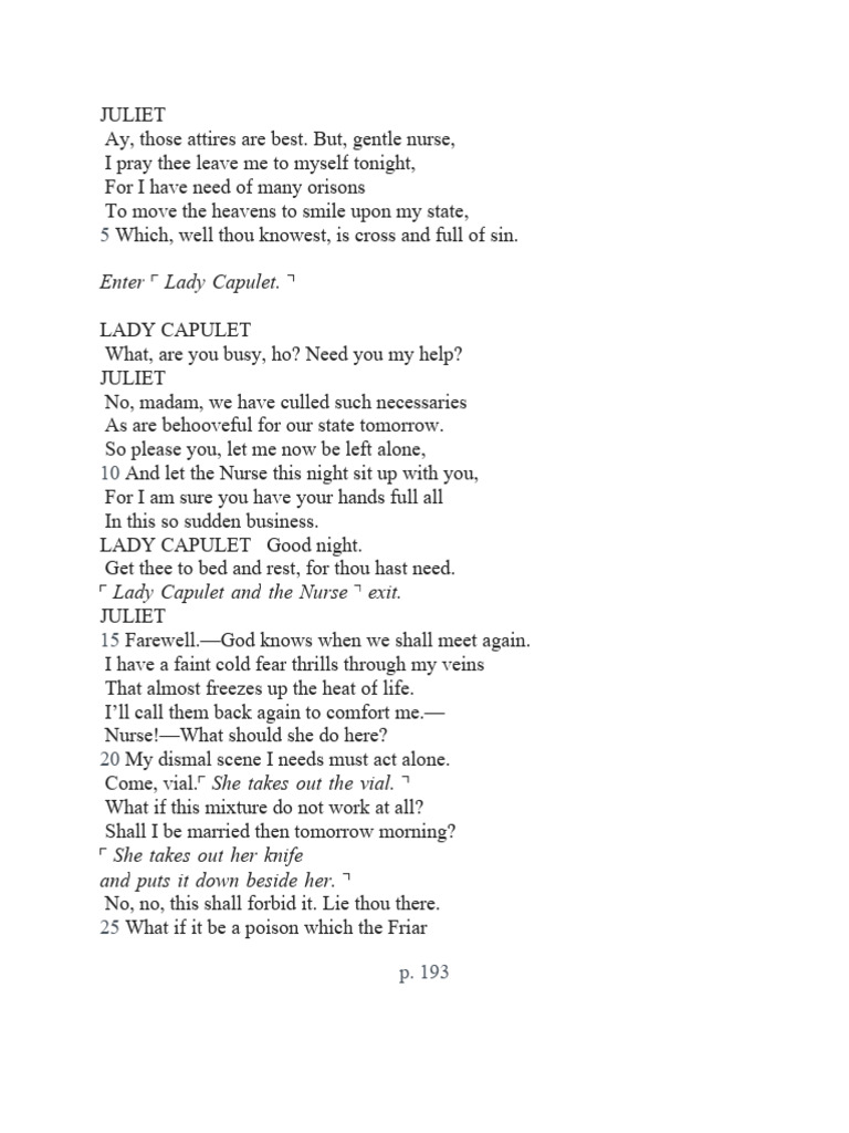 Romeo and Juliet Act 4 Scene 3 | PDF | Characters In Romeo And Juliet