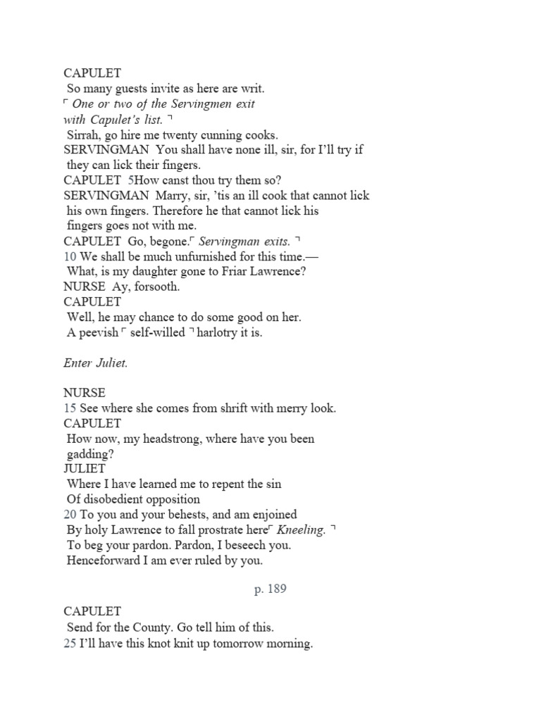 Romeo and Juliet Act 4 Scene 2 | PDF