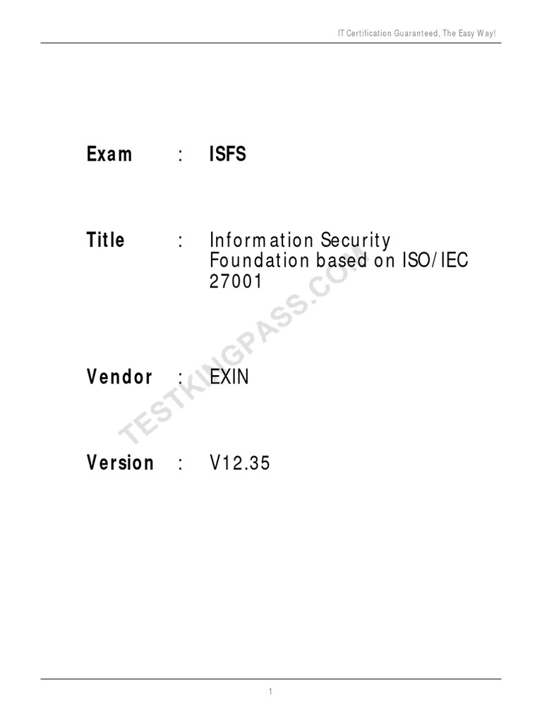Isfs V12.35 | PDF | Information Security | Security