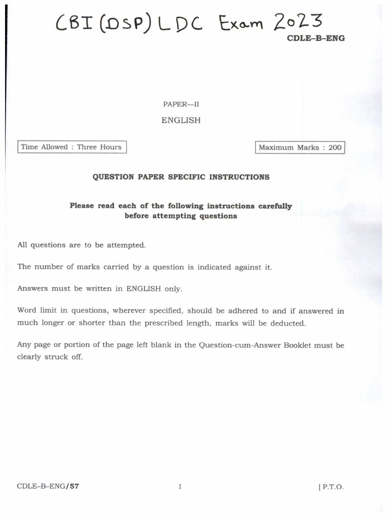 QP CBI DSP LDCE 2023 Eng 18032024 | PDF