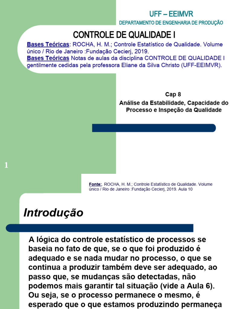 Cap 8 - Análise Da Estabilidade Capacidade Do Processo e Inspeção Da ...