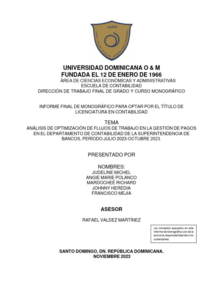 Proyecto Final - Monografico O&M - Grupo 5 v2 | PDF | Contabilidad | Business