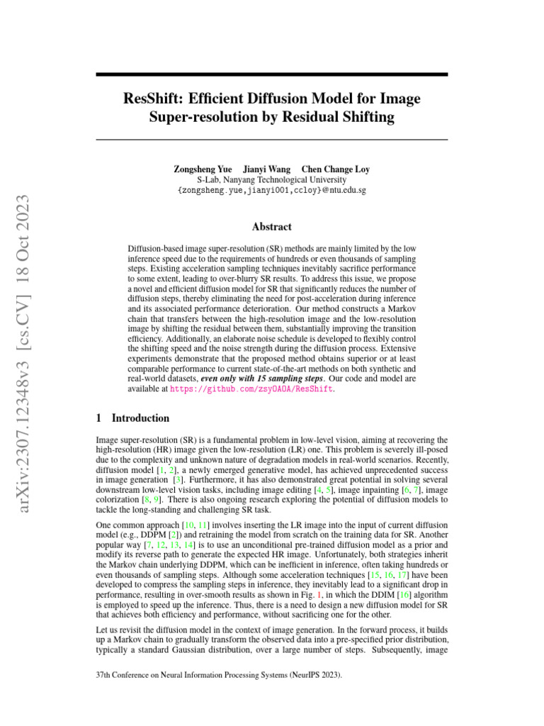 Efficient Diffusion Model for Image Super Resolution | PDF | Markov ...
