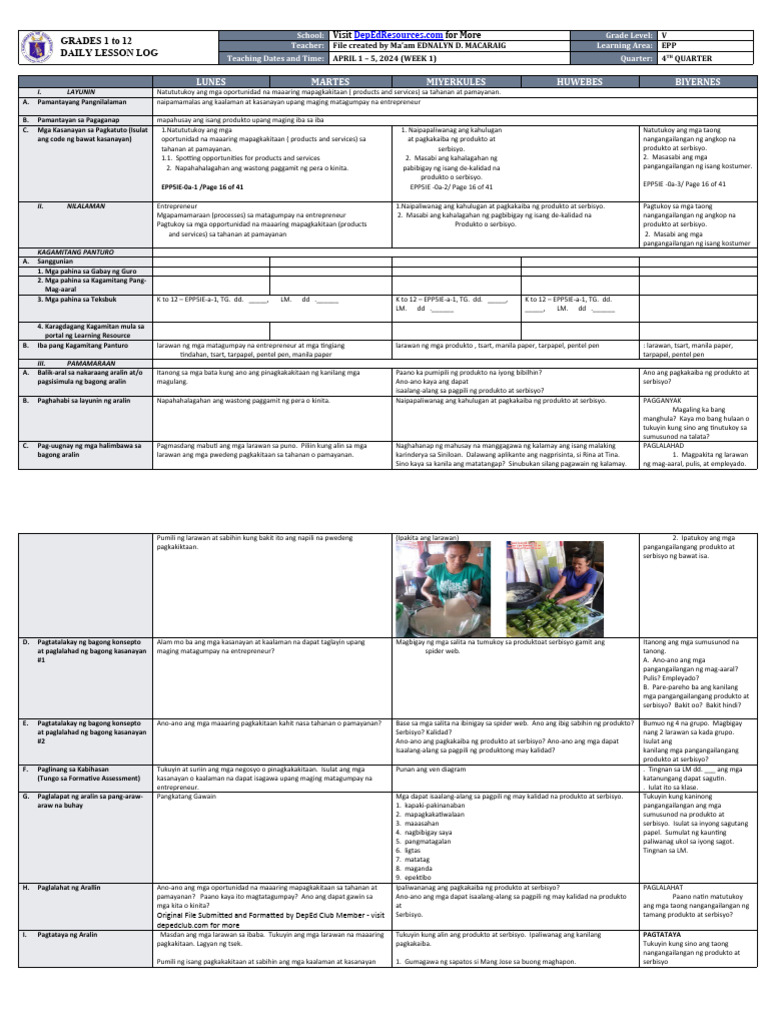 DLL_EPP 5_Q4_W1 | PDF