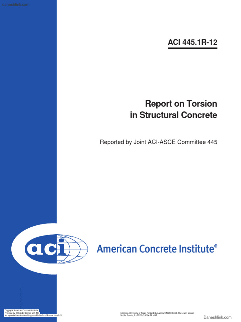 445.1R-12 Report On Torsion in Structural Concrete | Download Free PDF ...