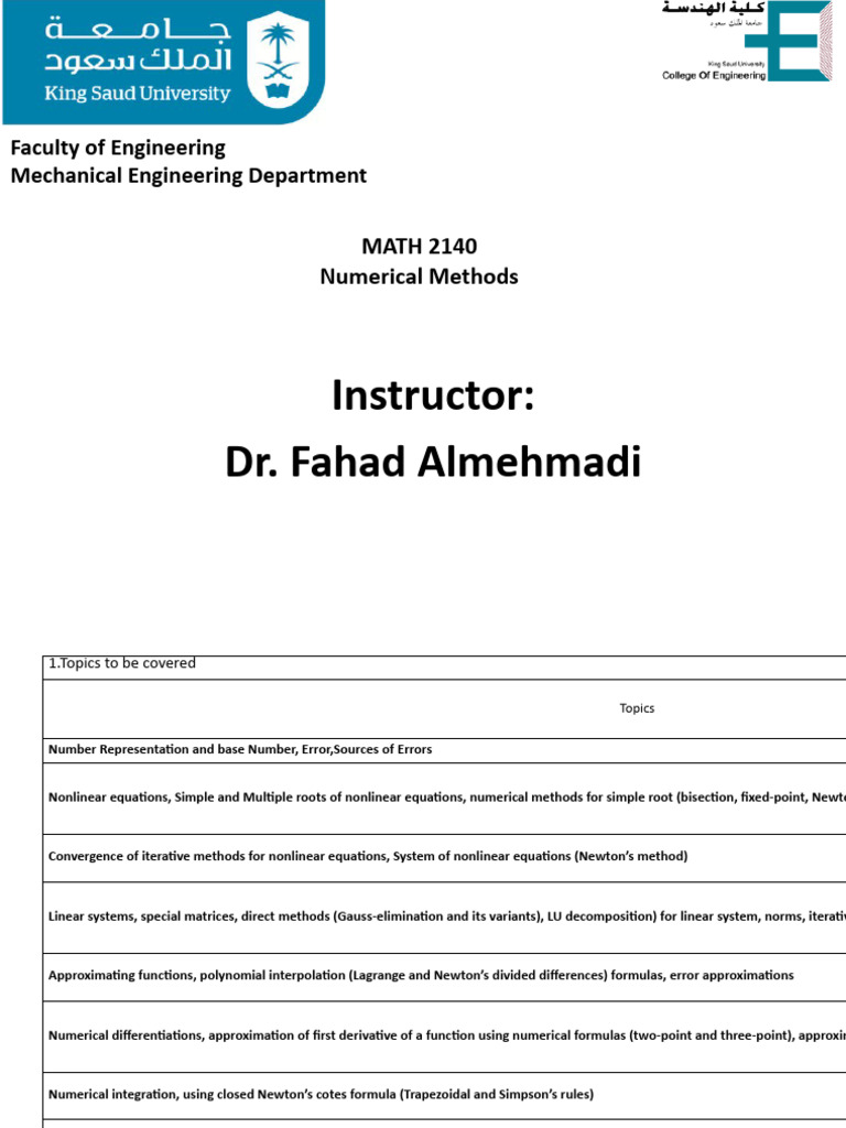 Math 2140 Lecture 1 2 | PDF | Equations | Numerical Analysis